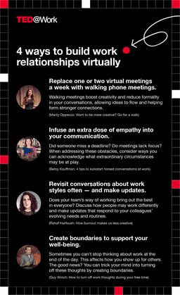 4 ways to build work relationships virtually | TED@Work